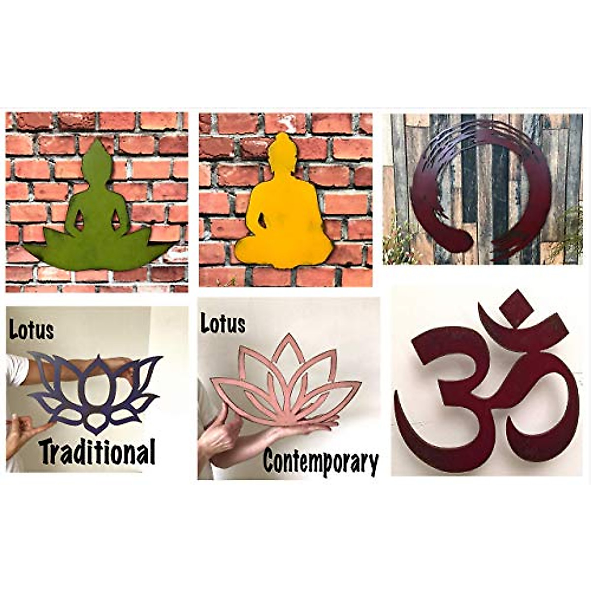Lotus Flower - Traditional - 12", 17" or 23" wide - Metal Wall Art - Choose your Patina Color and Choose from a Variety of Zen, Yoga and Buddhist Symbols