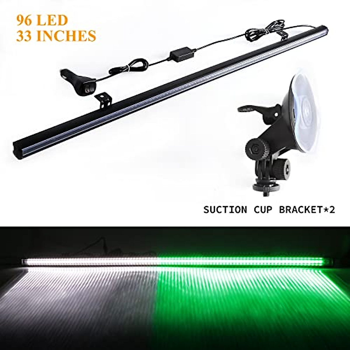 VGETTING LED Windshield Dash Emergency Strobe Lights w/Suction Cups for Law Enforcement POV Vehicles Trucks Rear Deck Hazard Warning Flashing Traffic Light Green White