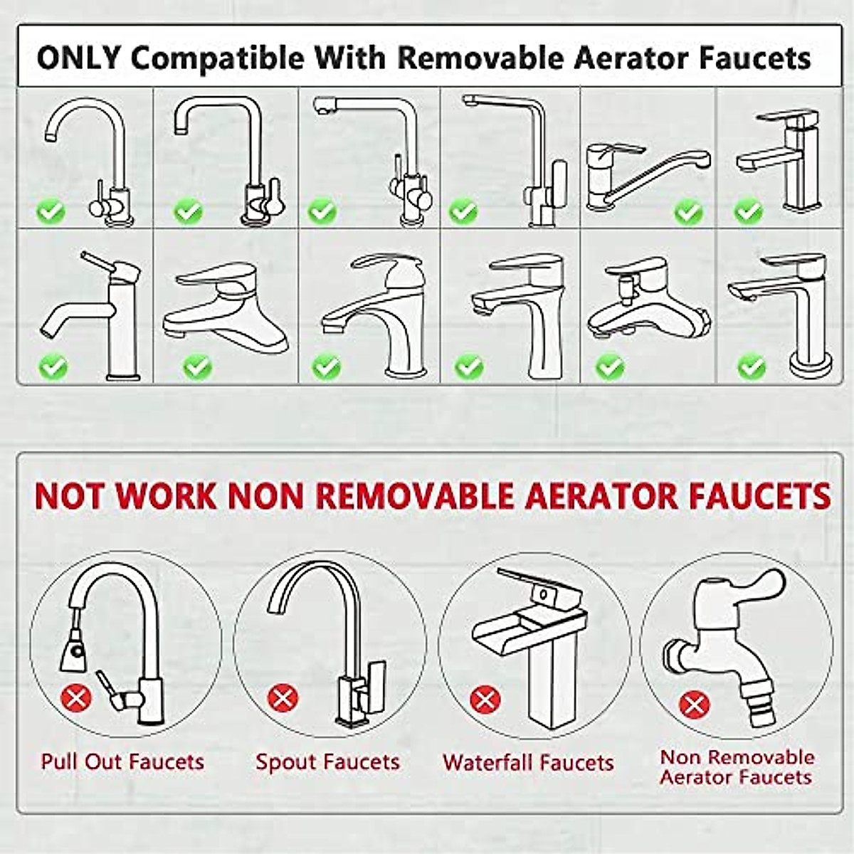 Faucet Adapter Faucet to Hose Adapter - Multi-Thread Garden Hose Adapter with Gaskets, Kitchen Sink Faucet Adapter to Garden Hose, Brass Aerator Adapter for Female to Male and Male to Male (2 pack）