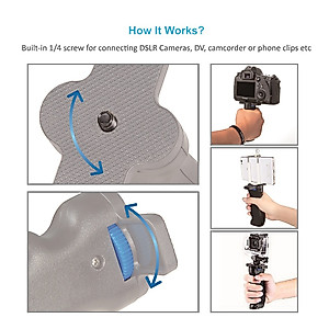 Annsm Camera Handheld Grip Handle Stabilizer with 1/4” Screw for DSLR SLR Cameras Canon Panasonic Sony Nikon Pentax and iPhone Samsung Smart Phone Gopro Hero etc