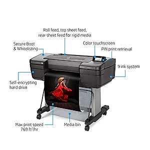 HP DesignJet Z9+ Large Format Postscript Photo Printer - 24", with Spectrophotometer (W3Z71A)