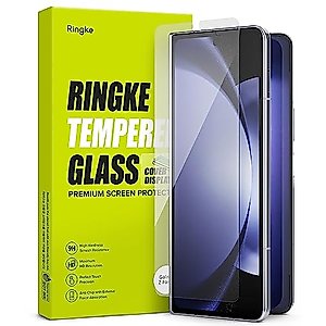 Ringke Cover Display Glass [Shatterproof Coverage] Compatible with Samsung Galaxy Z Fold 5 Screen Protector for Exterior Cover Display, Tempered Glass Screen Protector