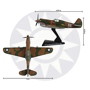 Daron Worldwide Trading P-40 Warhawk Hell's Angels 1:90 Vehicle, Brown , Black