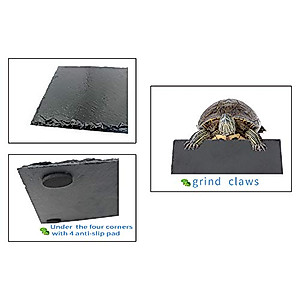 Linifar Turtle Basking Rock Tortoise Bathing Plate Reptile Platform Dish Habitat Accessories Supplies for Gekko Bearded Dragon Squirrel Hedgehog