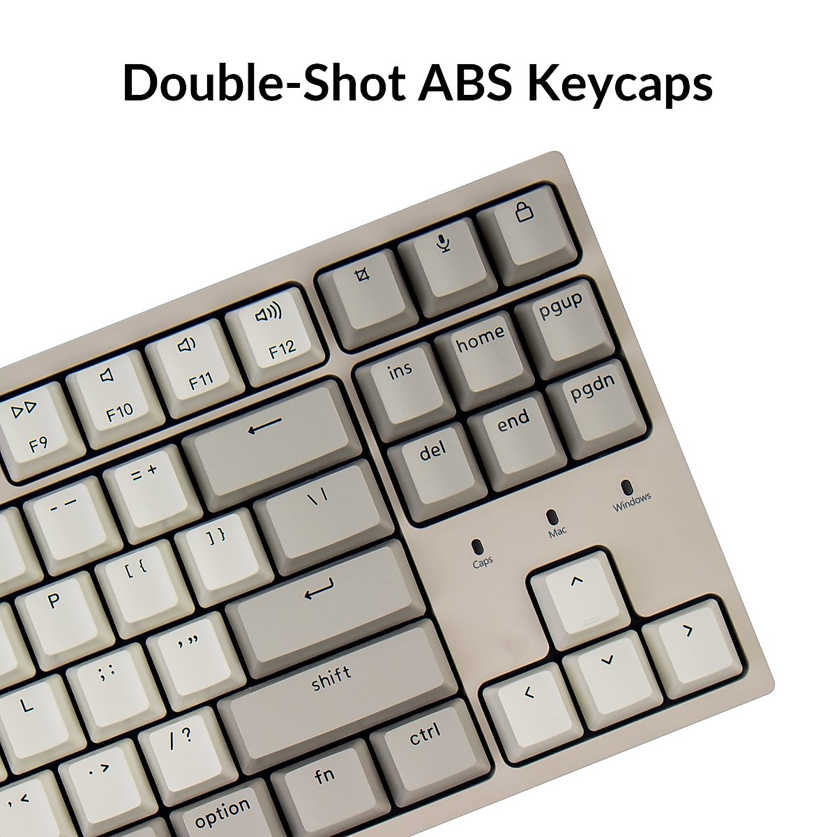 Keychron C1 Hot-swappable Wired Mechanical Keyboard for Mac Layout, Keychron Mechanical Blue Switch/USB Type-C Cable/Double-Shot ABS Keycaps Tenkeyless 87 Keys Computer Keyboard for Windows PC