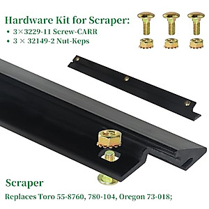 BOSFLAG 99-9313 Snow Blower Paddles with 55-8760 Scraper 55-9300 Belt Replaces 125-1128, 55-9250, 55-9251, 88-0771 for Toro CCR2000, CCR2400, CCR2500, CCR2500E, CCR2500R, CCR3000 CCR3000E Snowthrowers