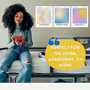 Roxbury Row - Aura Posters for Room Aesthetic Wall Decor, Angel Number Poster Set, Gradient Posters & Prints, Astrology Spiritual Wall Decor (Set of 9 Unframed 8x10)