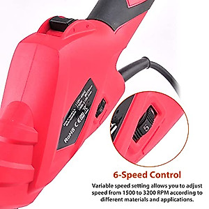 Electric Drywall Sander,750W Popcorn Ceiling Sander with Double-Deck LED Lights,Power Drywall Sander with 6 Variable Speed,1000-2100 RPM,Extendable Aluminum Handle,Long Vacuum Pipe,12 Sanding Papers