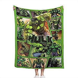 Super Hero Throw Blanket Ultra Soft Flannel Blanket Cozy Plush Bedding for Sofa Bed Living Room All Season 62" x 52"