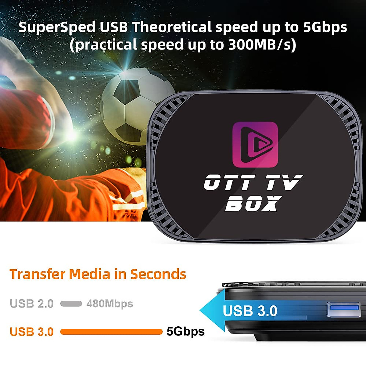 Android 11.0 TV Box 4GB RAM 32GB ROM TV Box MXIII Pro X4 Amlogic S905X4 64-bit Quad Core with Dual Wi-Fi 2.4G/5.0G, BT 4.0/ 3D Ultra HD 8K/ H.265/ 1000M LAN/USB 3.0 Smart TV Box