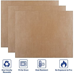 CAREGY 3 Pack PTFE Teflon Sheet for Heat Press Non Stick Transfer Sheet 16 x 20" Heat Transfer Paper Reusable Heat Resistant Craft Mat