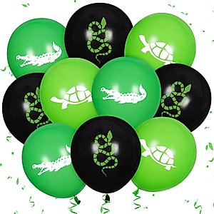 40 PCS Reptile Swamp Birthday Party Balloons Decorations Jungle Wild One Party Decorations Safari Animals Lizard Snake Turtle Alligator Themed Balloons for Kids Birthday Baby Shower Party Supplies