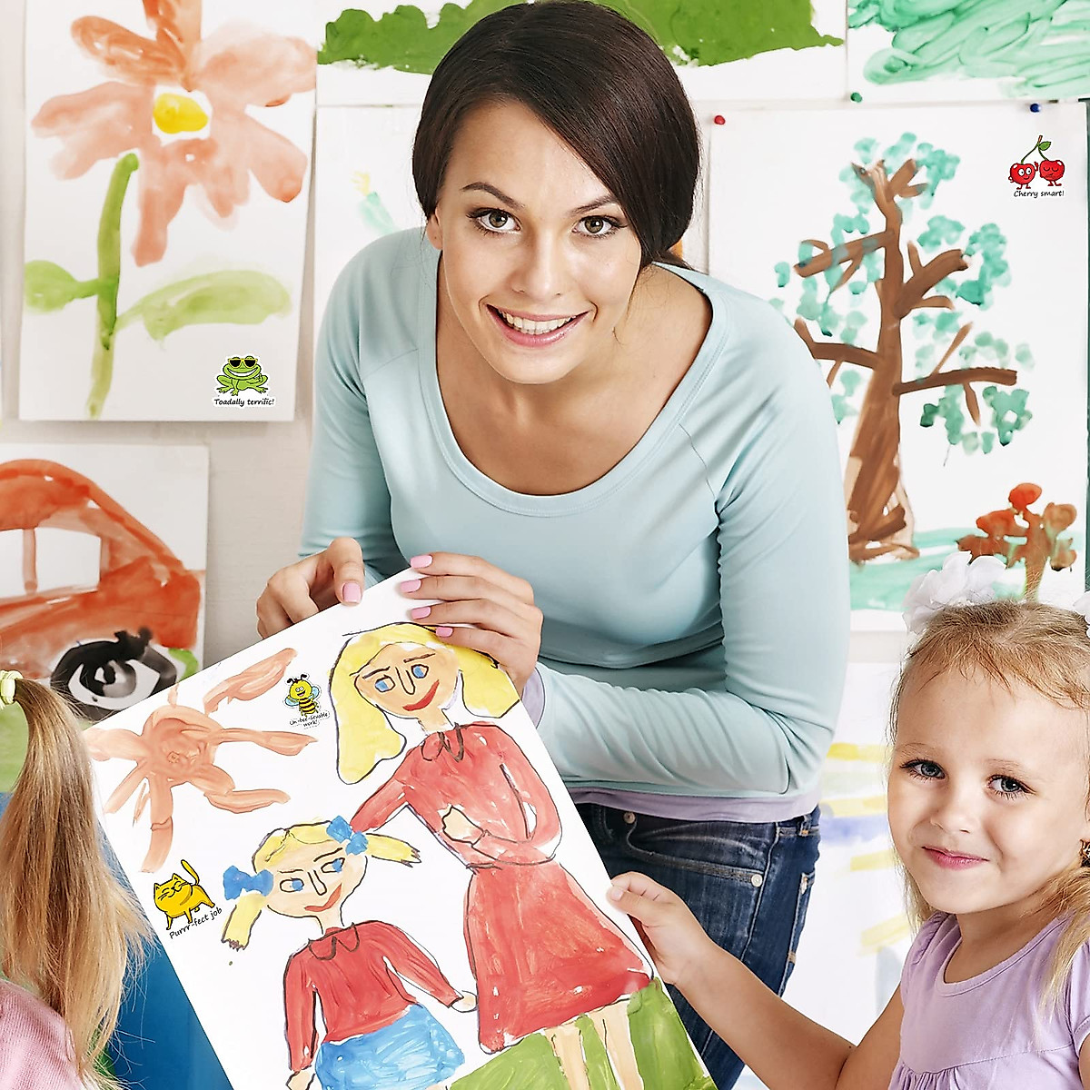 400 Pieces Punny Rewards Stickers Punny Labels Motivational Stickers Inspiration Positive Accents Words Stickers Cartoon Animal Stickers Cute Incentive Stickers for Kids Teacher School Classroom