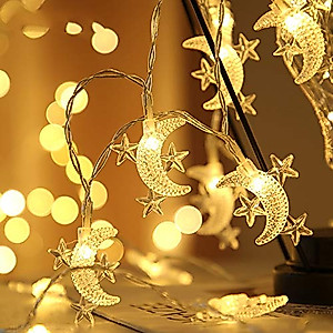 Diydeg Lamp String, 3Pcs 10LED Light String, Simple and Convenient Romantic and Relaxing Moon Star Pendant for Home Decoration, Garden Lighting Indoor and Outdoor