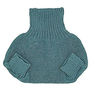 Organic Merino Wool Diaper Cover - Overnight Knit Diaper Cover for Fitted Cloth Diaper (EU86-92, Lagoon)