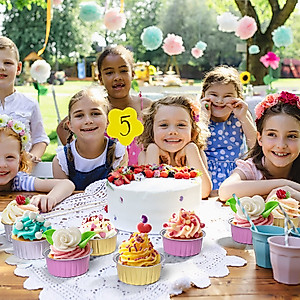 LotFancy Aluminum Foil Cupcake Baking Cups with Lids and Spoons, 5oz/125ml, 50 Pack Disposable Creme Brulee Ramekins, Oven Safe Mini Cake Tins Muffin Cups, Silver