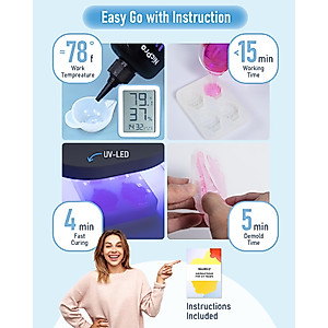 Nicpro UV Resin 500g, 2 PCS Crystal Clear UV Epoxy Resin Kit, High Viscosity & Quick Curing UV Glue Hard, UV Cured Resin for Jewelry Making, Craft, Doming, DIY and Coating