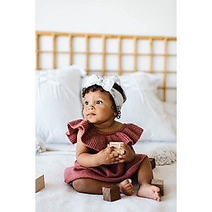 Baby Bling Bows - Newborn to Little Baby Girl Bows, 3PK CLASSIC KNOT Nylon Super Soft Stretchy Toddler Headbands, Perfect Hair Accessories Head Bands for Infant Kids, Made in the USA