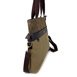 Chala Convertibile Stripe Zip Tote with Pomeranian Key fob - Heavy Canvas Tote with Crossbody