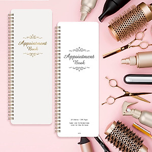 Appointment Book – Undated Salon Appointment Book, 15 Minute Intervals Day Planner, 4.5’’ x 11.5’’ Daily＆Hourly Schedule Book, 2 Column＆200 Pages, Strong Twin-Wire Binding, Hardcover, SPA Organizer