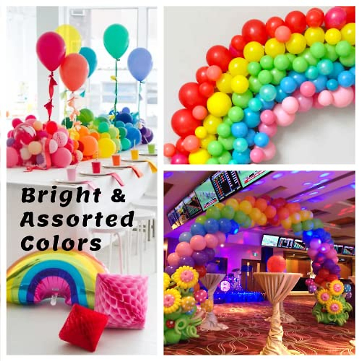 105PC Vibrant Rainbow Party Balloons | All Event Decor