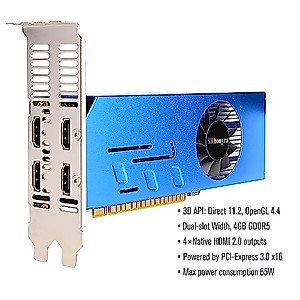 SRhonyra 4 Monitor Video Card GTX 750Ti Multi-Display 4GB GDDR5 Graphics Card Supports 4HDMI Outputs 128-bit