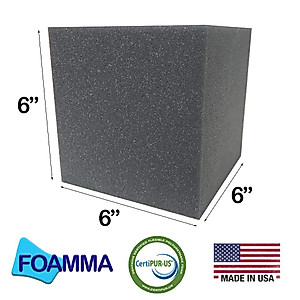 Foamma Charcoal Foam Pit Cubes/Blocks 6” x 6” x 6” 100 Pack for Gymnastics, Freerunning and Parkour Courses, Skateboard Parks, BMX, Trampoline Arenas