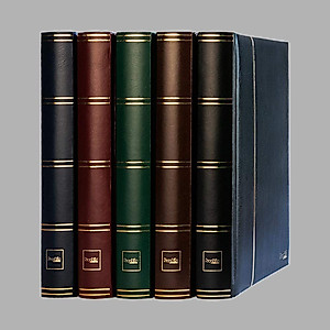 Prophila Stamp Album (New) 60 Black Sides, Padded Brown Cover