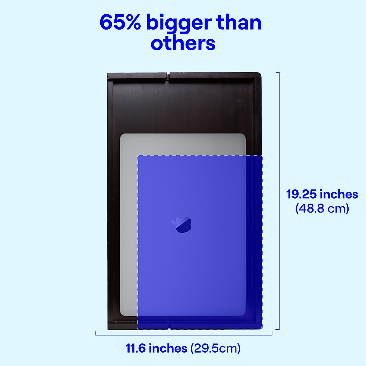 BedShelfie Bedside Shelf for Bunk Bed & Top Bunk, College Dorm Room Essentials, Loft Nightstand, Floating Bed Side Table Tray Storage, Dorm Room Decor, College Dorm Essentials - Black Wood Plus