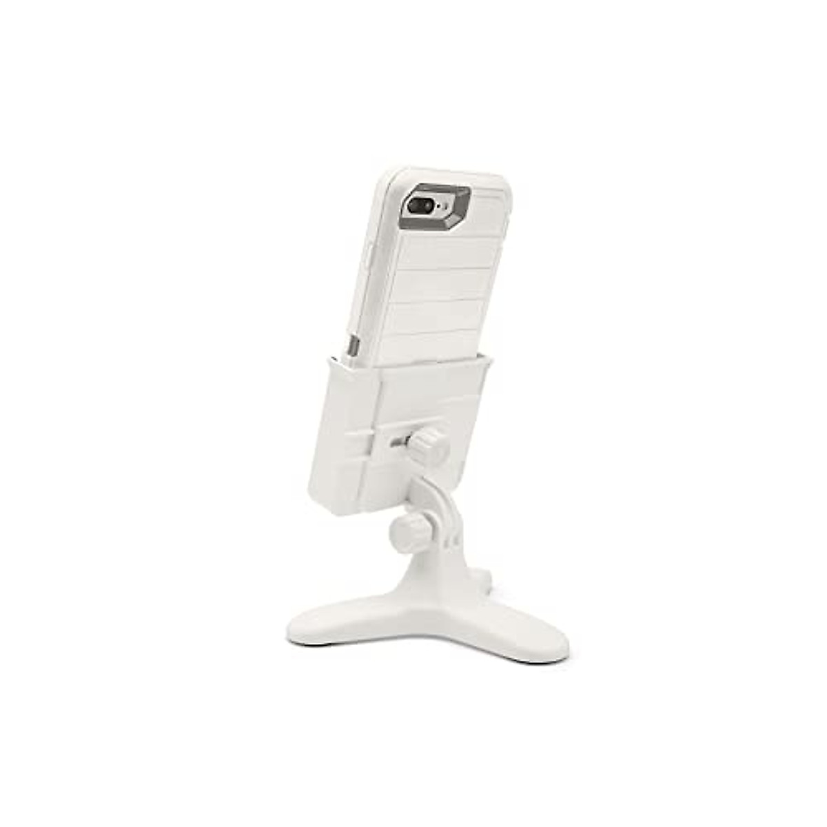 WeatherTech DeskFone XL in White Universal Desktop Cell Phone Holder - White Plastic Knobs