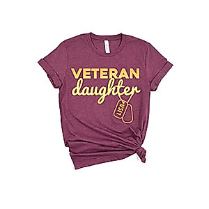 Women's Veteran Daughter T-Shirt, Proud Army Daughter T-Shirt, American Flag Military Gift, Vintage Men's Vietnam Veteran T-Shirt, Dad Grandpa Clothes