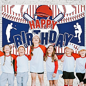 Baseball Birthday Banner Backdrop Baseball Party Decorations Sport Themed Birthday Backdrop for Boys Kids Teens for Holiday Birthday Party Favor Decor Photo Background
