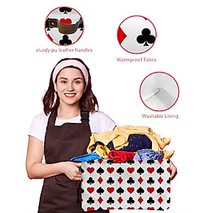 Storage Basket Poker Game Themed Large Foldable Storage Bins with Handles Las Vegas Theme Casino Waterproof Laundry Baskets for Organizing Clothes Shelves Closet Toy Gifts Bedroom Nursery 1 Pack