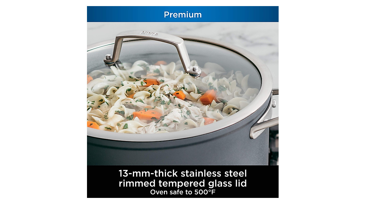 Ninja Foodi NeverStick Premium 5-Quart Sauté Pan with Glass Lid