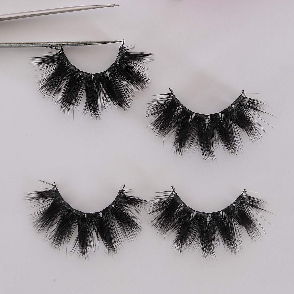 JIMIRE 12 Pairs False Eyelashes Fluffy High Volume Fake Eyelashes Faux Mink Lashes