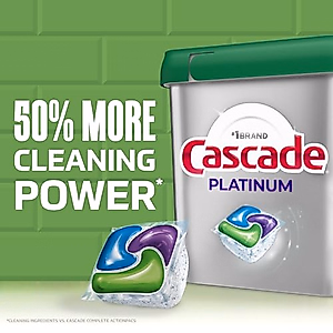 Cascade Platinum Dishwasher Pods, Dishwasher Detergent, Dish Detergent Soap, Fresh, 59 Count