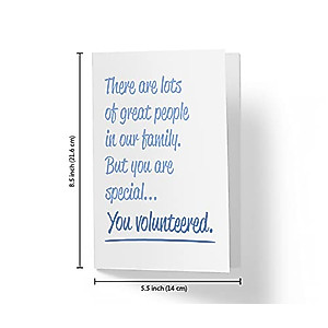 Sweet and Funny Birthday Card For Brother In Law, Single Large 5.5 x 8.5 Greeting Card - Brother In Law Birthday Card, Birthday Cards For Brother In Law - Karto - Volunteered Brother