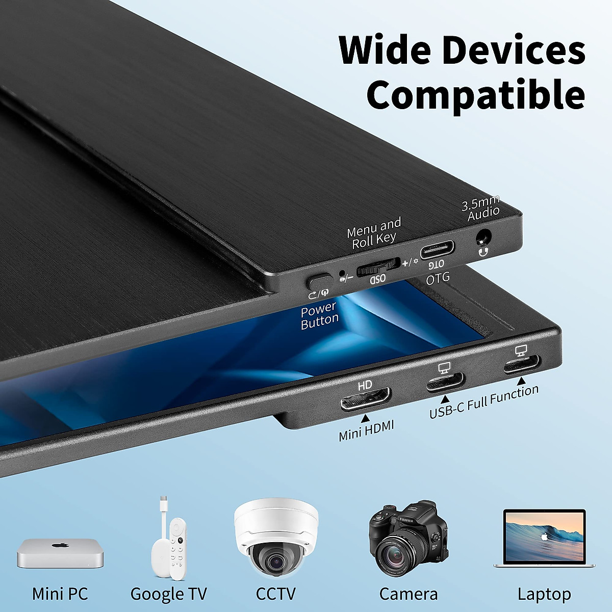 YGG 2K Portable Monitor, 13.3" Portable Laptop Monitor, 100% sRGB IPS FHD Eye Care 2560x 1600 External Monitor, USB C Mini HDMI External Display, Travel Monitor with Smart Case for Laptop MacBook PC