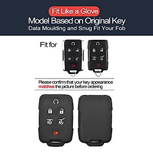 INFIPAR 2pcs Compatible with Chevy Chevrolet Suburban Silverado Tahoe Traverse Avalanche Captiva Sport Equinox GMC Yukon XL Sierra 1500 2500 3500 HD Terrain Acadia Key FOB Cover Case Protector Holder