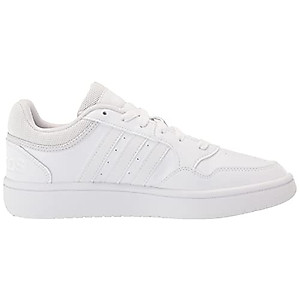 adidas Women's Hoops 3.0 Low Top Basketball Shoe, White/White/Dash Grey, 8