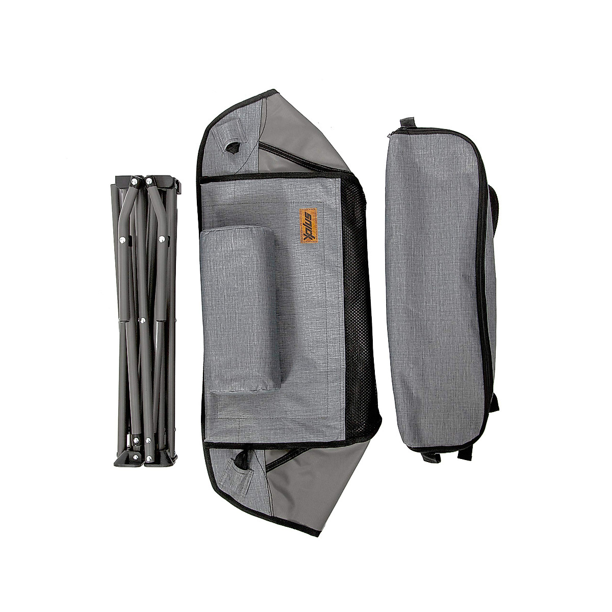 MacSports XP High-Back Folding Camping Chair | Outdoor Back/Lumbar Support, Lightweight (Weighs Under 6lbs), Heavy Duty (Supports 225lbs), for Camping Hiking Gaming Backpacking Sports Hunting (Gray)