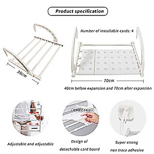 Retractable balcony armrest bath Clothes Rack, Hanging Extra Long Drying Rack Drying Rack Towel Clothes Folding Drying Rack Indoor Or Outdoor Iron Racks Socks (retractable length 40-70cm) (white)