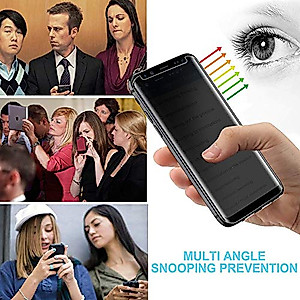 LYWHL 2 Pack for Samsung Galaxy S9 Plus Privacy Screen Protector, Anti-Spy 9H Hardness Tempered Glass Film for Galaxy S9 Plus / S9+ / S8 Plus / S8+ [Case Friendly] [Bubble Free]