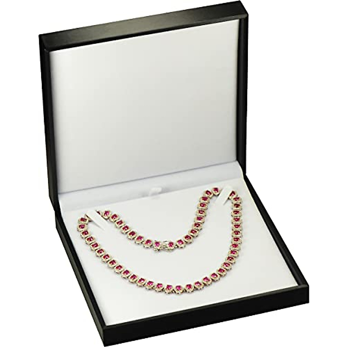 The Jewellery Pak Black Color Big Necklace Chain Gift Box Luxury Soft Touch PU Leather Material Necklace Storage Box Size 6.42 inch(W)6.42〞(D)1.57〞(H)