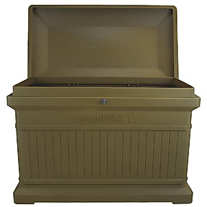 RTS Companies Inc 550200500A5481 Home Accents Parcelwirx Premium Horizontal Delivery Drop Box with Hinged Lid, Oak