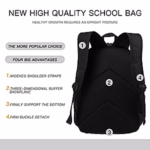 VQESYKU Printed Backpack Anime Fan 3-Piece Schoolbag Travel Bag Lightweight Daypack for Boys and Girls