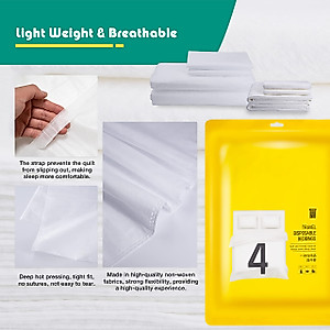 CLOVERCAT 8 PCS Disposable Bed Sheets Travel Sheets for Hotel, Disposable Bedding for Soft Breathable Bed Cover, Bed Sheet, Pillowcase, Towel Set for Trips, Hotels, Spa, Camping, Overnight Stay