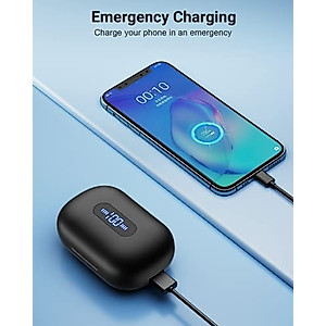 STADOR True Wireless Earbuds Bluetooth Headphones 100hrs Playback with Microphone Ear Hook in-Ear Buds Waterproof Earphones for Sports (Black)