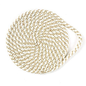 Cotton Thread Pot Trivet, Braided Cup Coaster for Kitchen, Multi-use for Hot Pan, Dish and Bowl, with Stylish Hanging Loop Set of 3 Diameter 7 Inches