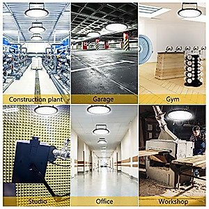 Catinbow 200W UFO LED High Bay Light, 10000LM Commercial Bay Lighting Daylight White 6000K-6500K, IP65 Waterproof Factory Warehouse Industrial Lighting for Factories Supermarkets Stadiums Workshops